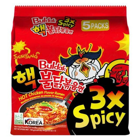 Buldak 3xspicy w skali shu, makaron ramen bardzo ostry Samyang